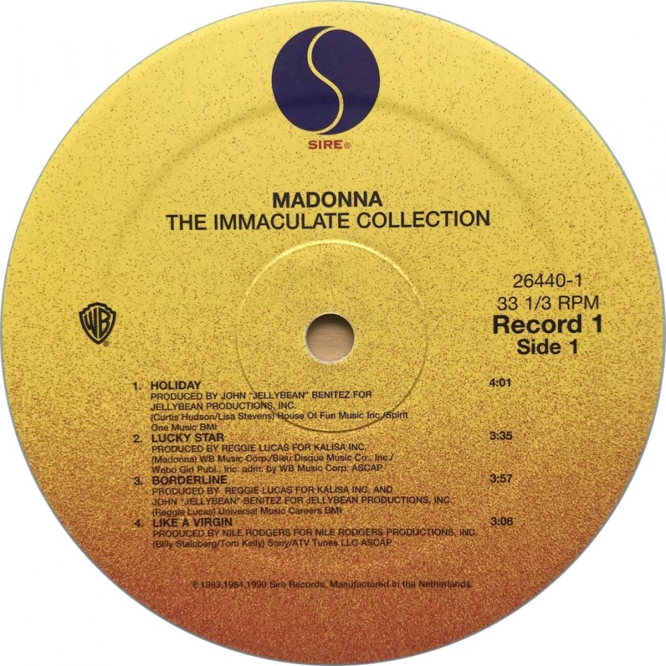 «THE IMMACULATE COLLECTION» – «RHINO’S» COLOURED VINYL RE-ISSUE ...