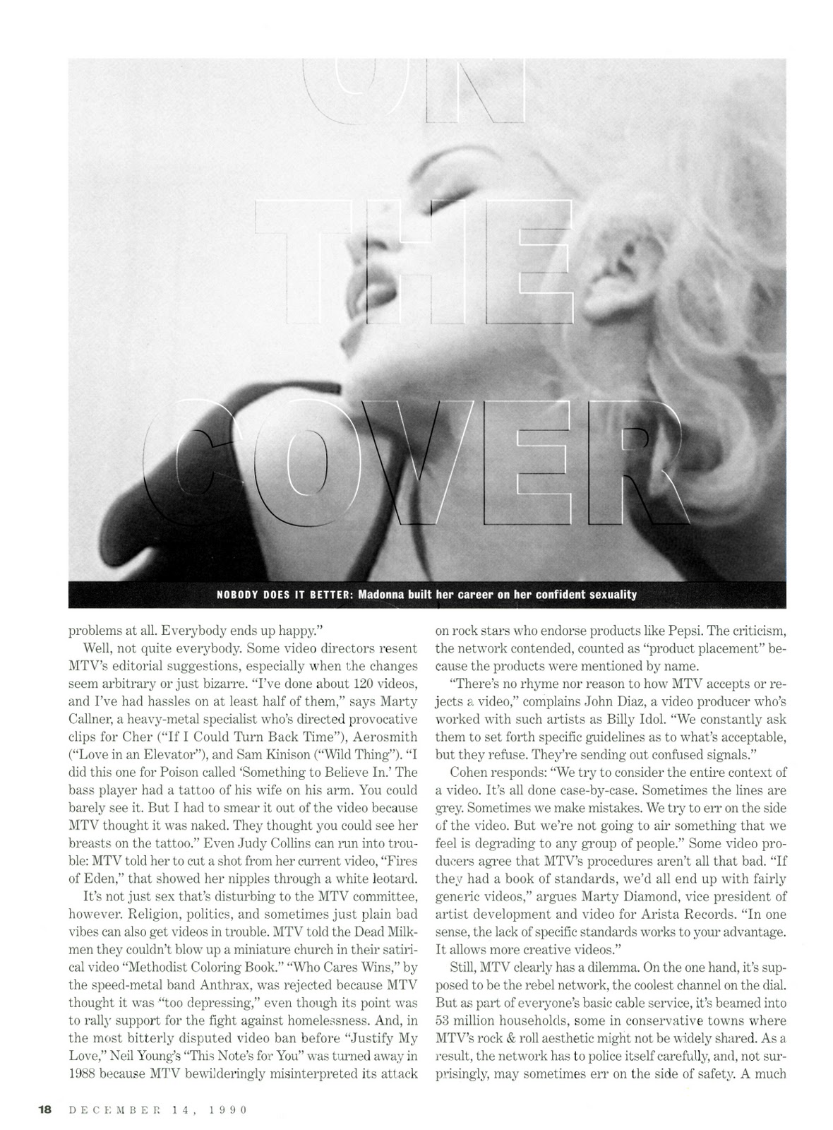 ON THE COVER: «ENTERTAINTMENT WEEKLY» (USA) – DICIEMBRE 1990 – DIVINA ...