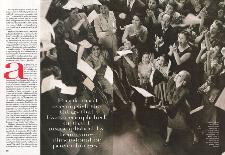 ON THE COVER – «VOGUE» (USA) – OCTUBRE 1996 – DIVINA MADONNA