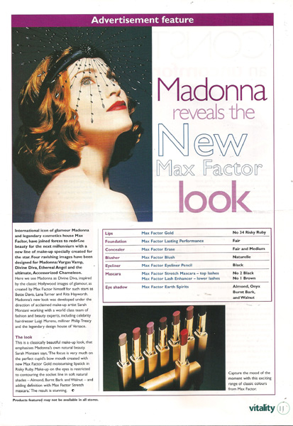 MATERIAL WORLD: «MAX FACTOR» – DIVINA MADONNA