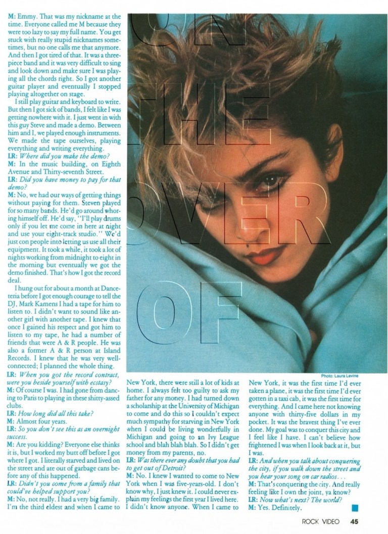 ON THE COVER: «ROCK VIDEO» (USA) FEBRERO 1985 – DIVINA MADONNA